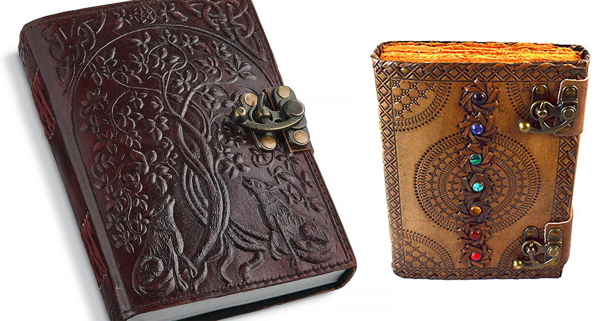 Wolves Leather Journal with Tree of Life